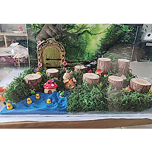 MUAMAX Fairy Garden Door Accessories Fairy Doors Wall Outdoor Mystical Miniature Garden Door for Tree Trunk (Green)