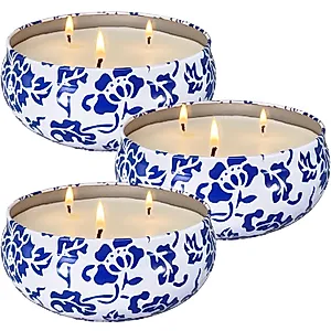 Myido Citronella Candle 3-Pack, 13.5-Ounce Canned Candle, Outdoor Indoor Lemongrass Scented Candle, Made from a Blend of Natural citronella Oil and Soy Wax