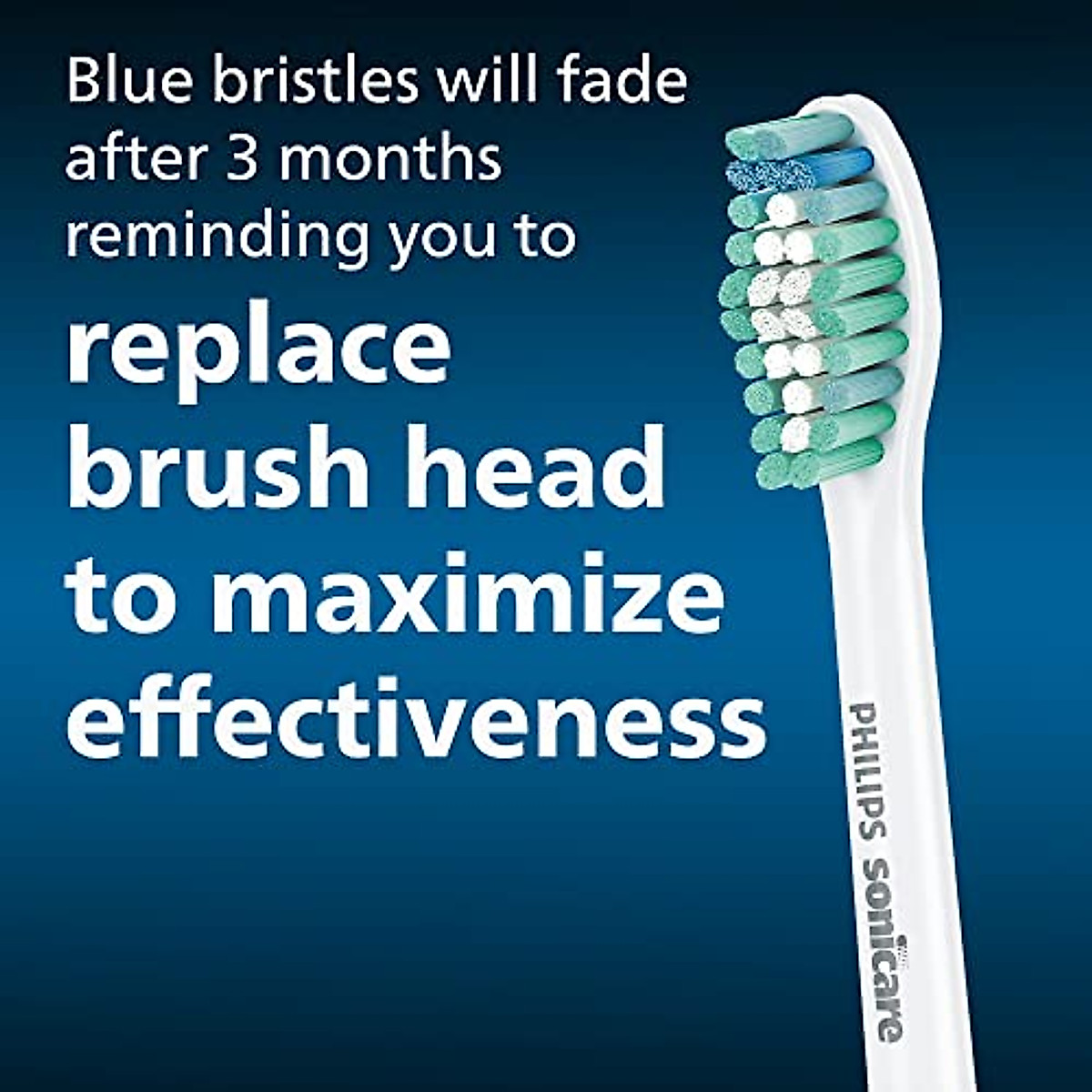 Philips Sonicare Genuine E-Series Replacement Toothbrush Heads, 2 Brush Heads, White, HX7022/66