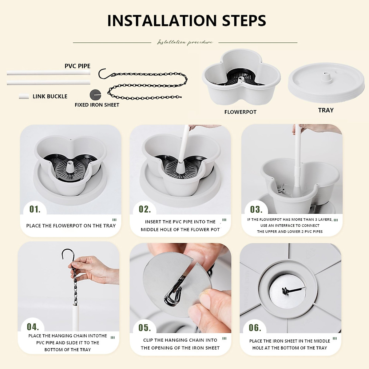 Hourleey Strawberry Planter, 5 Tier Stackable Gaden Tower for Flowers, Vegetables, Grow Your Own Herb Garden Vertical Oasis of Vegetables and Succulents