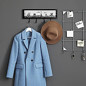 Decorada Paris Decor for Bedroom (4 Towel/Coat Hooks) Paris Bathroom Decor - Paris Wall Decor Made from Wood 3.5 x 16.9 & Wall Mounting Screws