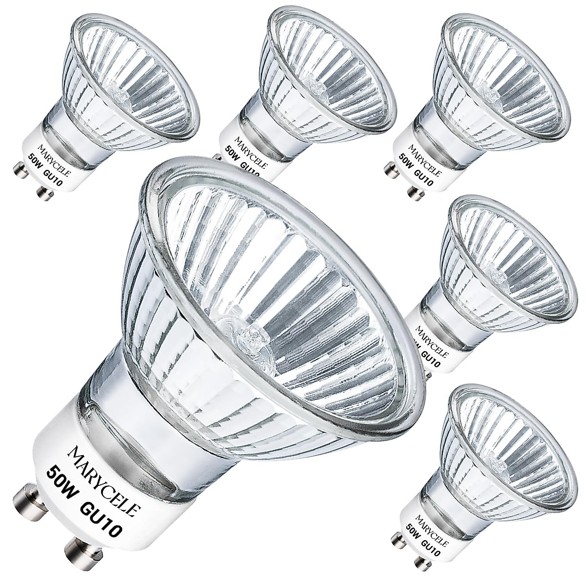 Marycele Halogen Light Bulbs for Candle Warmer, Candle Warmer Lamp Bulb GU10 120V 50W MR16, 6 Pack Dimmable Warm Light Bulbs 2 Pin with Long Lifespan, Candle Warmer Bulbs Replacement