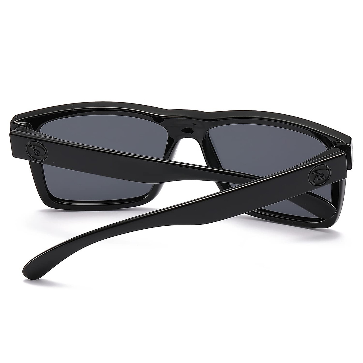 DUBERY Classic Square Polarized Sunglasses for Men/Women UV400 Protection Sun Glasses D805,Black/Black