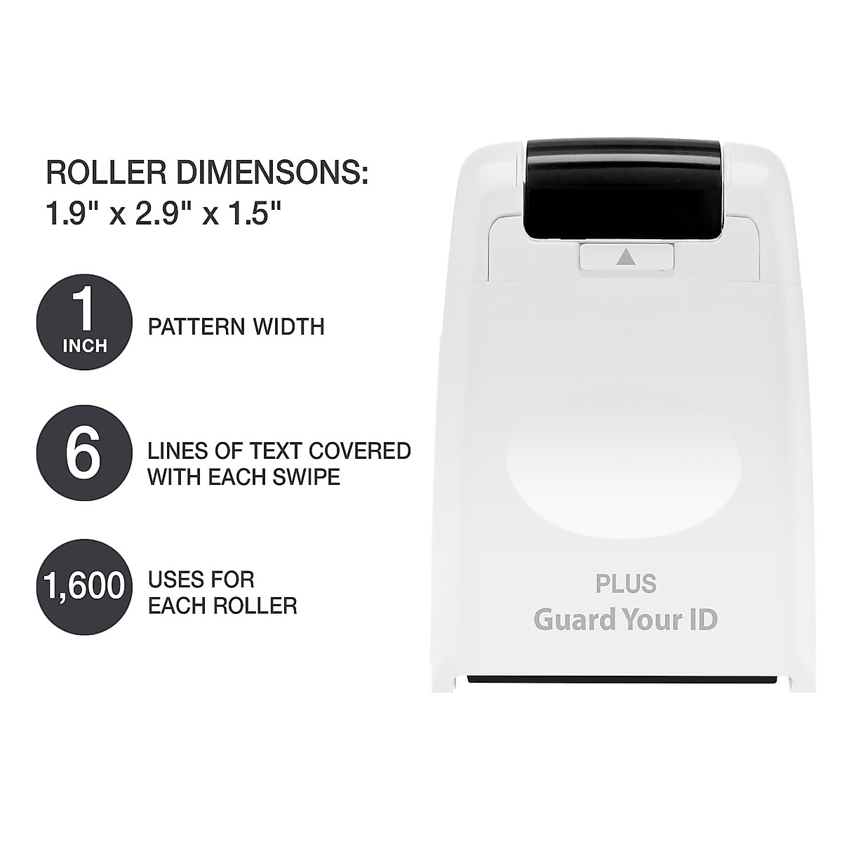 The Original Guard Your ID Identity Protection Security Prevention Stamp Wide Roller (White) IS-500CM
