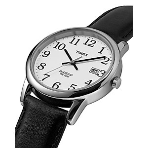 Timex T2H281 Easy Reader 35mm Black Leather Strap Watch