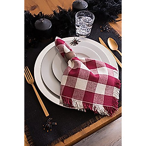 DII Jute Burlap Collection Kitchen Tabletop, Placemat Set, 13x19, Solid Black, 6 Count