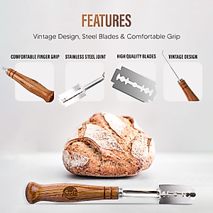 RICCLE Bread Lame Slashing Tool, Dough Scoring Knife with 15 Razor Blades and Storage Cover