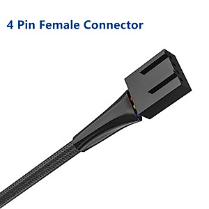 PWM Fan Hub, 2 Pack PC Fan Splitter 5 Way Sleeved Power Supply Cable Adapter, Internal Motherboard Fan Power Extension Cable Cord for Computer Cooler Case 4-Pin and 3-Pin Fans, 17.7inch