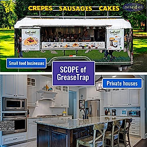 Home Grease Trap for Kitchen Sink - Grease Trap plastic 5 GPM Under Sink- Grease Interceptor - Small Grease Trap for food truck Canteen Kitchen Wastewater - 10 Lb Grease Trap Interceptor 16"*13"*11"