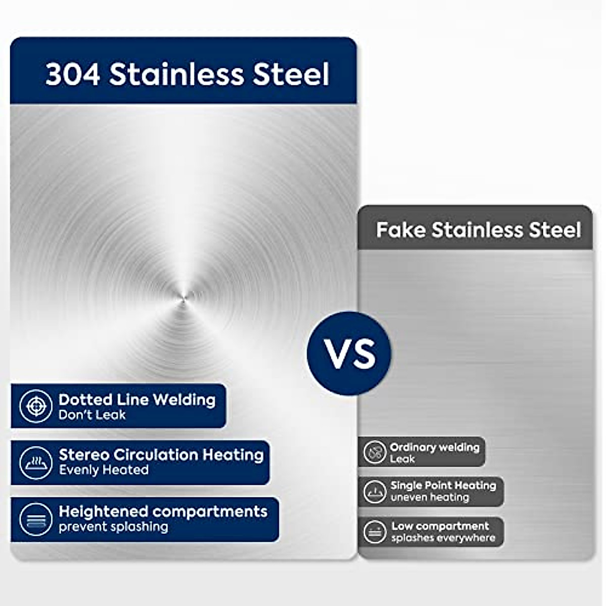 Austric Electric Shabu Shabu Hot Pot, 304 Stainless Steel Hot Pot with Divider Electric pot with Tempered Glass Lid for Party, Family Gathering,5L large capacity… (HS-160BU-Classic)