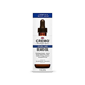 Cremo Beard Oil, Cooling Citrus & Mint Leaf, 1 fl oz - Restore Natural Moisture and Soften Your Beard To Help Relieve Beard Itch
