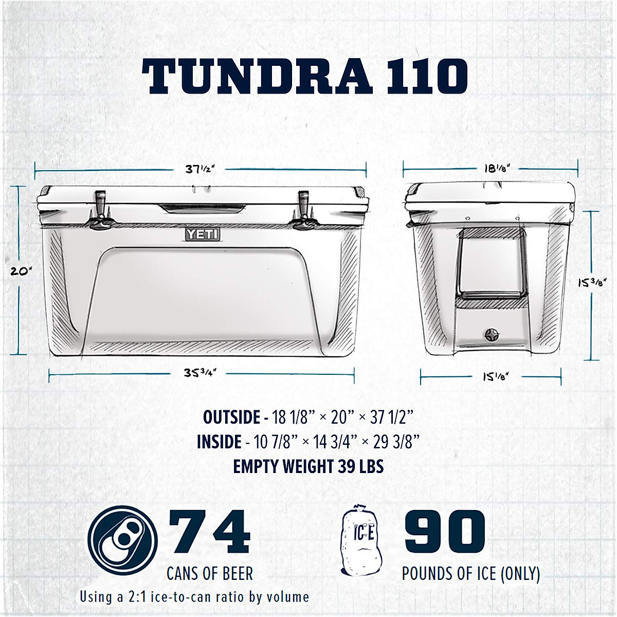 YETI Tundra 110 Cooler, White