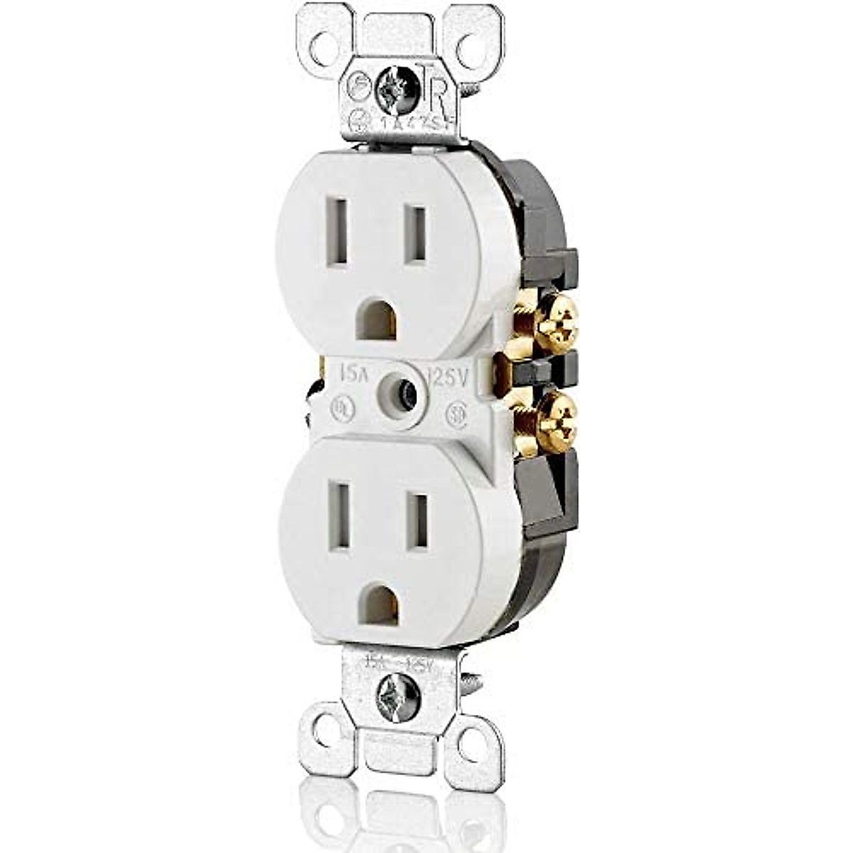 Leviton T5320-WMP M22-Straight Blade Tamper Resistant Duplex Receptacle, 125 V, 15 A, 2 Pole, 3 Wire, White, 2 Pack of 10