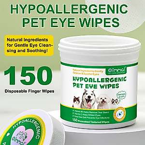 ZIXAOK Dog Eye Wipes for Dogs and Cats - Hypoallergenic Tear Stain Remover Wipes - Gentle Eye Wipes for Dogs with Coconut Oil for Discharge and Crust - 150 Count