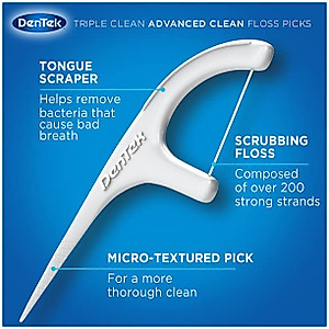 Dentek Triple Clean Floss Picks, Mouthwash Blast Fluoride Coating, 150-Count (2-Pack)