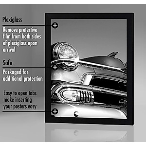 Americanflat 18x24 Poster Frame in Black - Composite Wood with Polished Plexiglass - Horizontal and Vertical Formats for Wall with Included Hanging Hardware