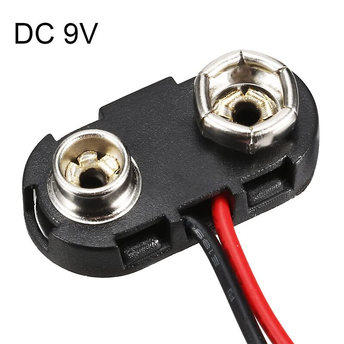 Tool parts 2pcs DC 9V Baettery Clip T-Type Bucklle Connector Lead Wire 10cm Long