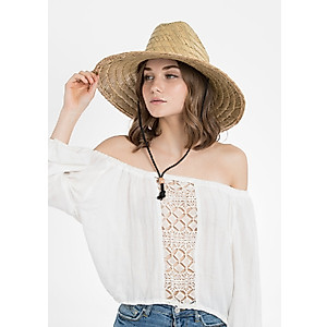 Peter Grimm - Lifeguard, Costa - Wide Brim Sunhat - Men & Women (One Size) (Natural, Costa)