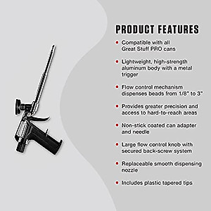 Great Stuff Pro 14 Foam Dispensing Gun, Silver