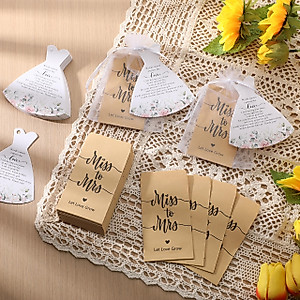 ReliThick 50 Sets Bridal Shower Party Favors for Guests Include Let Love Grow Self Adhesive Seed Packets Seed Envelopes Thank You Cards Organza Bridal Shower Gift Bags for Wedding Souvenirs, No Seed