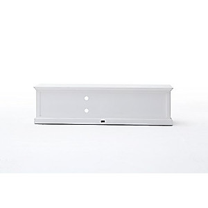 NovaSolo Halifax Pure White Mahogany Wood Large 2-Tier Tv Stand And 2 Drawers