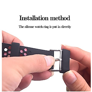 Aliotech 4pcs Rubber Leather Watch Band Strap Loops Black Silicone Replacement Resin Watch Bands Keeper Holder Retainer (Size: 20mm)