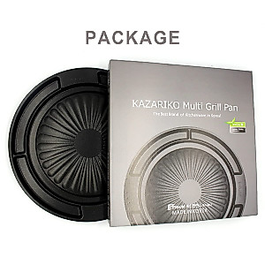 KAZARIKO Korean BBQ Egg Grill Pan Indoor & Outdoor Perfect for Pork Belly Nonstick Cast Aluminum Plate 11.8" Size