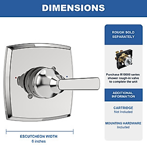 Replacement for Delta Faucet Ashlyn 14 Series Single-Function Shower Valve Trim Kit, Chrome Shower Trim Kit Shower Handle T14064(Without Cartridge)