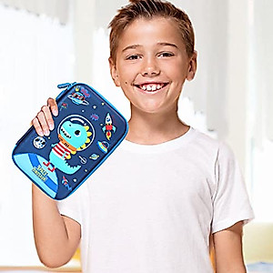 YOYTOO Dinosaur Pencil Case for Boys, 3D Cute EVA Dinosaur Pen Pouch Stationery Box Anti-Shock Large Capacity Multi-Compartment for School Students Teens Kids Girls Boys