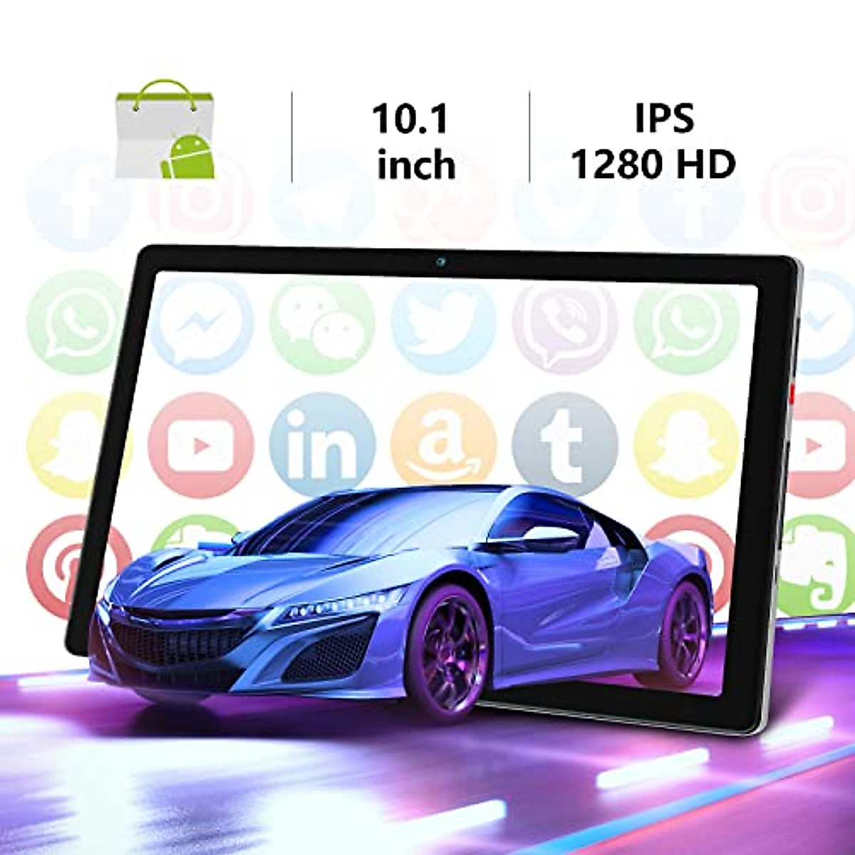10 inch Android Tablet,Android 12 Tablet,2GB RAM 32GB ROM, Android Tablet with Dual Camera,1280 * 800 IPS HD Display,5000mAh Battery,Bluetooth,Touch Screen WiFi Tablets (Silver)