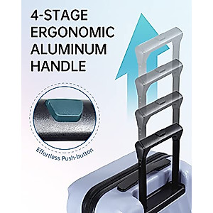 BAGSMART Carry On Luggage, PC Hardside Suitcase Airline Approved, 20 Inch Carryon Luggage with Spinner Wheels, Travel Luggage Hard Shell Lightweight Rolling Suitcases for Men Women (Purple)