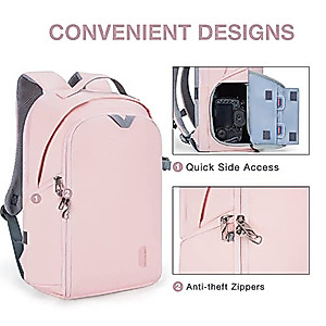 BAGSMART Camera Backpack, DSLR SLR Camera Bag Backpack Fits 15.6 Inch Laptop,Anti-Theft Waterproof Camera Case for Photographers and Women,with Rain Cover,Tripod Holder,Pink