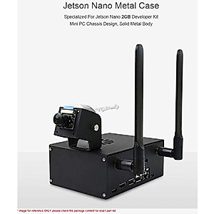 XYGStudy Jetson Nano 2GB Metal Case (E) with Camera Holder and Invisible Cooling Fan Design Specialized for Jetson Nano 2GB Developer Kit Only