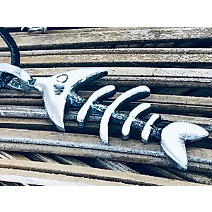 Trilogy Jewelry Pewter Fish Bones Nautical Fishbones Pendant on Leather Necklace