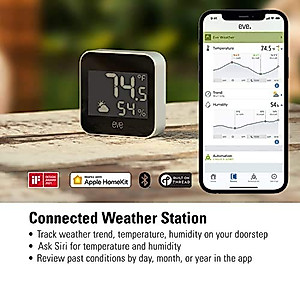 Eve Weather - Apple HomeKit Smart Home, Connected Outdoor Weather Station for Tracking Temperature, Humidity, & Barometric Pressure, Precision Sensors, Wireless, Bluetooth & Thread