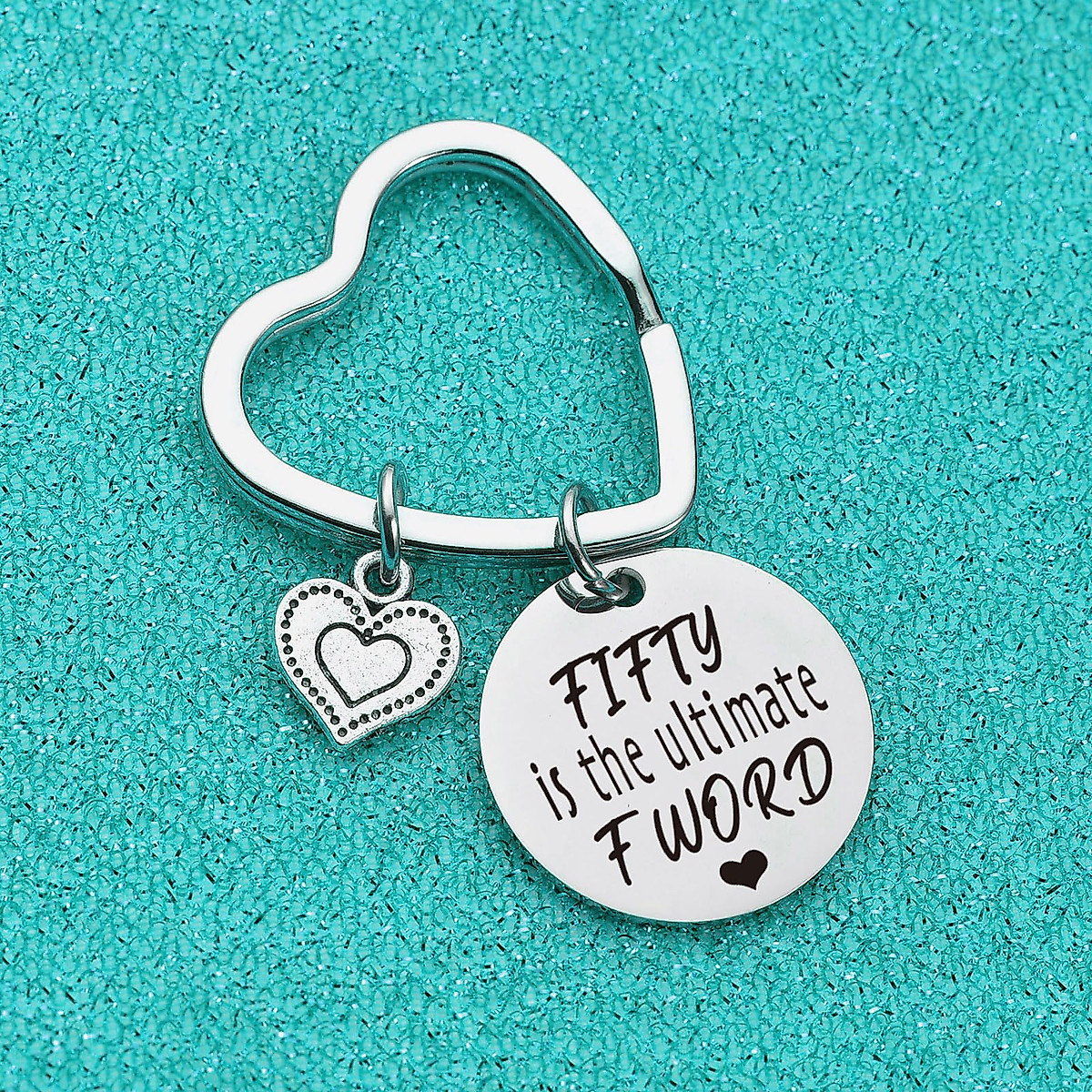 7RVZM 50Th Birthday Keychain Wife Gift Grandpa Gift Aunt Gift 50 Year Old Keychain For Men 50Th Gift Wife Gift, 50th Birthday Keychain, Standard