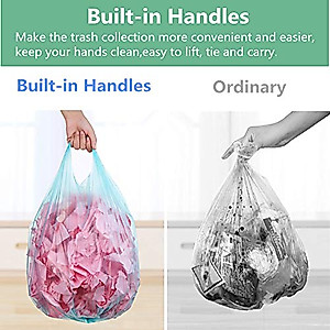 Trash Bags,4 Gallon Handle Tie Small Garbage Bags For Office, Kitchen,Bedroom Waste Bin,Colorful Portable Strong Rubbish Bags,Wastebasket Bags,100 Counts