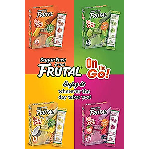 Powdered Drink Mix Variety Pack, Sugar Free! – Fruity flavors - Summer Colada, Tangy Limeade, Citrus Punch & Tropical Berries Packets (30 Count of Stick Packs) - Frutal On-The-Go!
