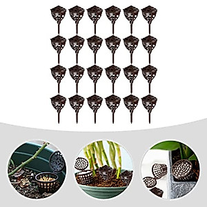 Yardwe 100pcs Boxes Jade Fertilizer Box Plant Flower Fertilizer Basket Gardening Fertilizer Container Containers with Lids Orchard Fertilizer Basket Mini Pots Bonsai Accessories Plastic