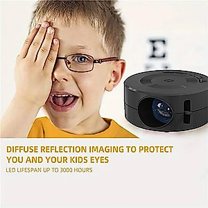 Qiopertar Mini Projector, Portable 1080p Projector, Outdoor Movie Projector Home Movie LED Video Projector, Movie Projector With USB HDMI Interface And Remote Control Home black376