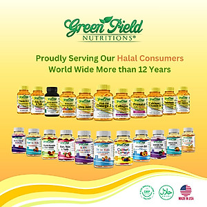 Greenfield Nutritions - Halal Biotin Gummies Vitamin for Hair, Skin and Nails, Supports Fat Metabolism, Hair Growth, Strong Nails & Clear Skin, Gelatin Free, Non-GMO, and Gluten Free - 90 Gummies
