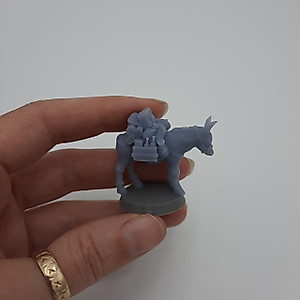 HERO Creations - 4 Mules - RPG - Dungeons and Dragons - DND - Pathfinder - Lord of The Ring - Figurine Miniature (Gray/Unpainted)