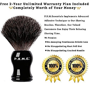 Shaving Brush for Men Shaving Soap the Art of Mens Shaving Kit Non-Shed Premium Shave Brush for Men Handmade by Professional Maker Since 1980 - Soft Natural Pure Badger Hair with Black Plastic Handle