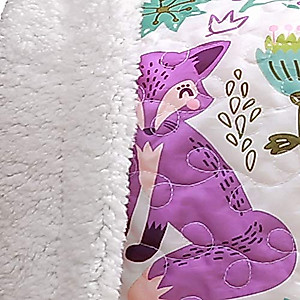 Lush Decor Pixie Fox Sherpa Throw, 60" x 50", Purple and Pink
