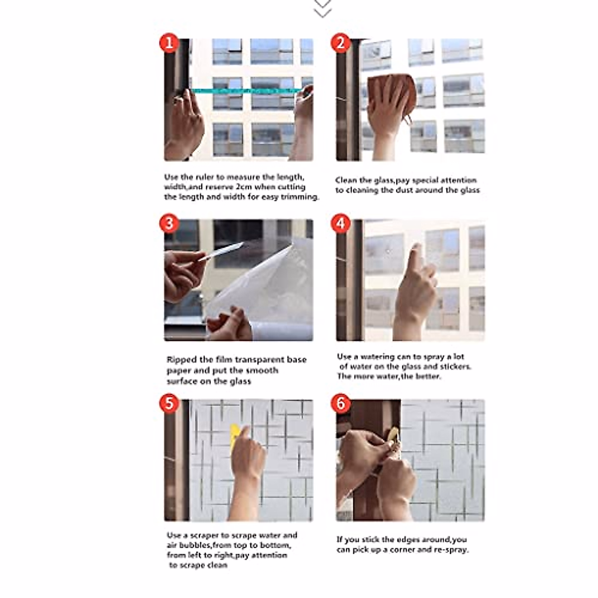 YUTR Static Decorative Privacy Window Films for Glass Non-Adhesive Anti Window Sticker for Home Kitchen Bedroom Living Room