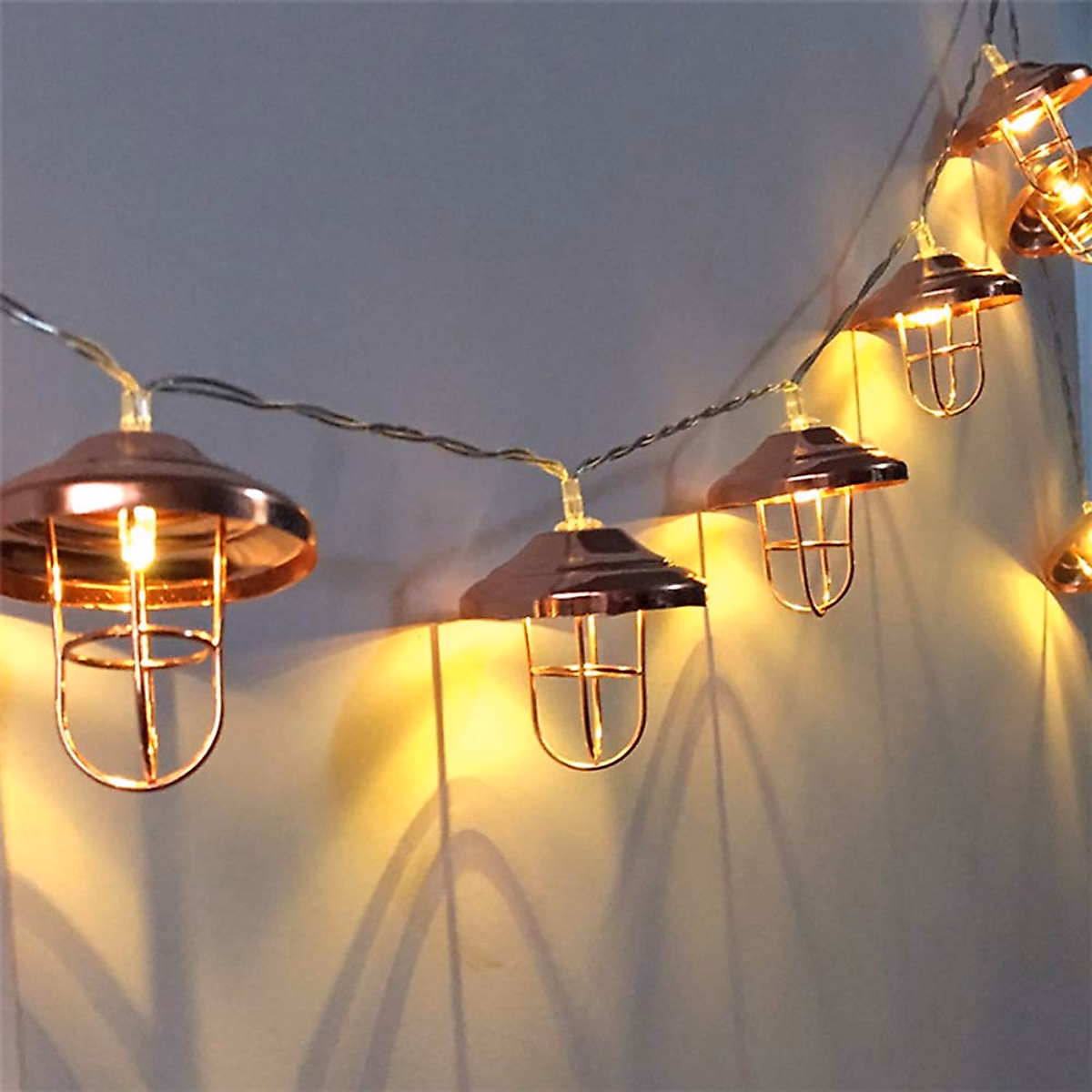ARTSTORE Lantern String Lights Decorating Lights 10LED 1M Fairy Hanging Lights with Gold Metal Cage for Indoor Bedroom Bar Coffee Shope Fairy Garden Home Wedding Christmas Party