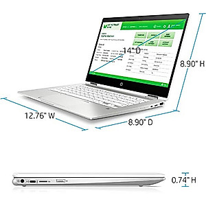 HP Chromebook x360-14" HD Touch - Celeron N4000-4GB - 32GB eMMC - Silver White