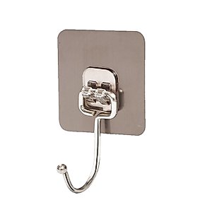MCZTO Wall Hooks 22lb(Max) Large Adhesive Hooks 20 Packs, Transparent Reusable Seamless Hooks, Waterproof and Oilproof, Bathroom Kitchen Heavy Duty Self Adhesive Hooks (Gold, 20 Packs)