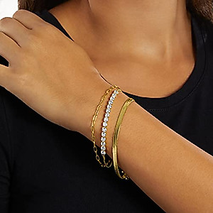 Amazon Essentials 14K Gold Plated Paperclip Chain Bracelet 7.5", Yellow Gold