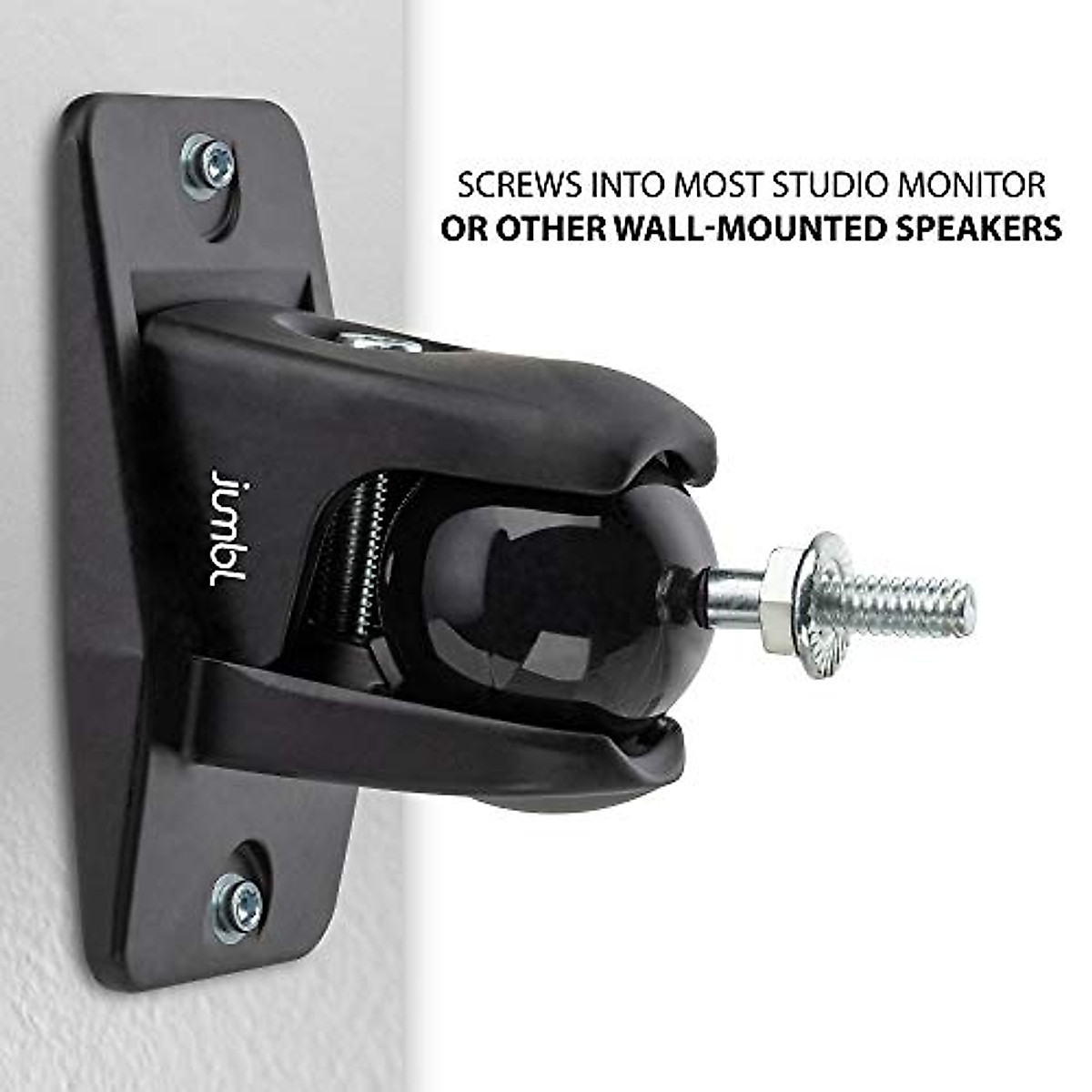 Jumbl SINSB7B ProGrip Ultra Stainless Steel Speaker Wall Mount Bracket, Black, Pair of 2